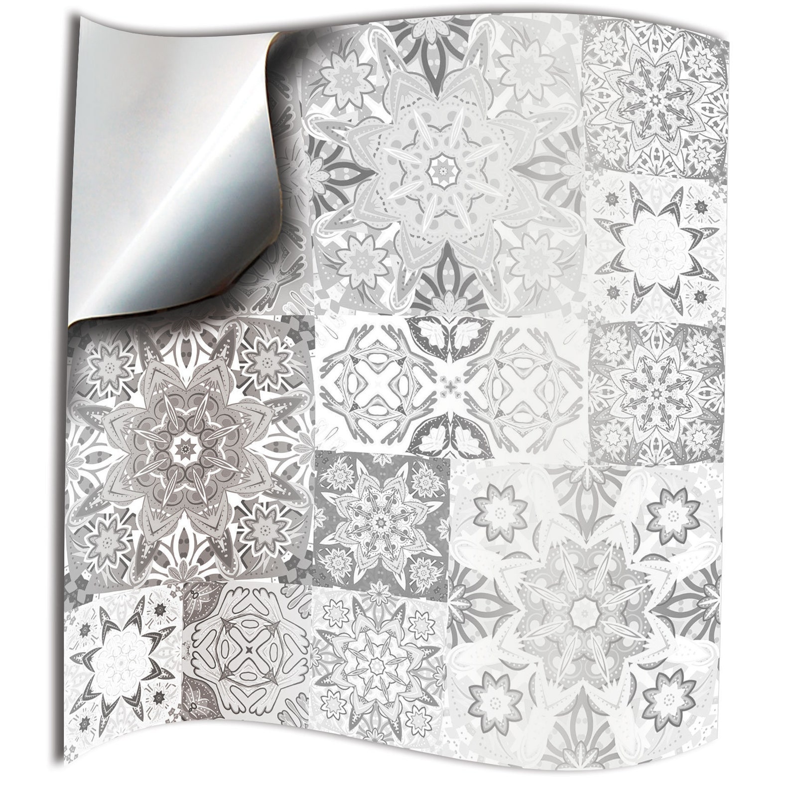 48 White Grey Kitchen Tiles Stickers 6x6 4x4 Bathrooms Tile Stickers ...