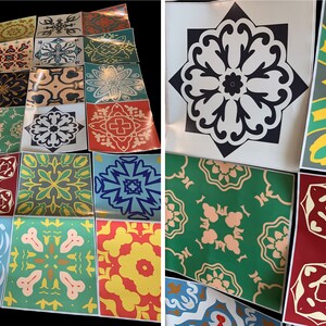 48 Victorian Tiles Stickers 6x6 Stick on Wall Tile Covers 15x15 Cm ...