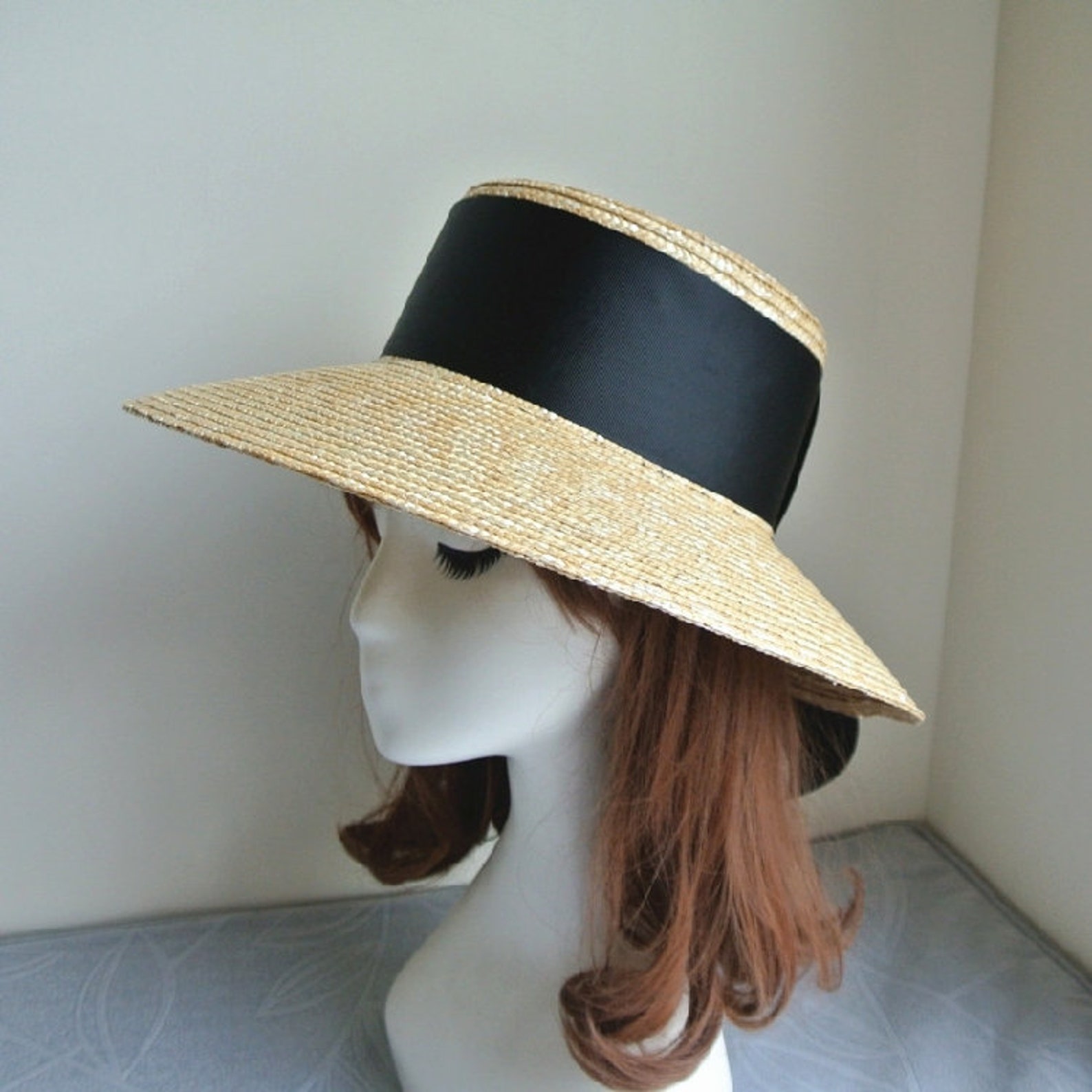 French Vintage Hepburn Elegant Woman Straw Straw Straw Hat | Etsy