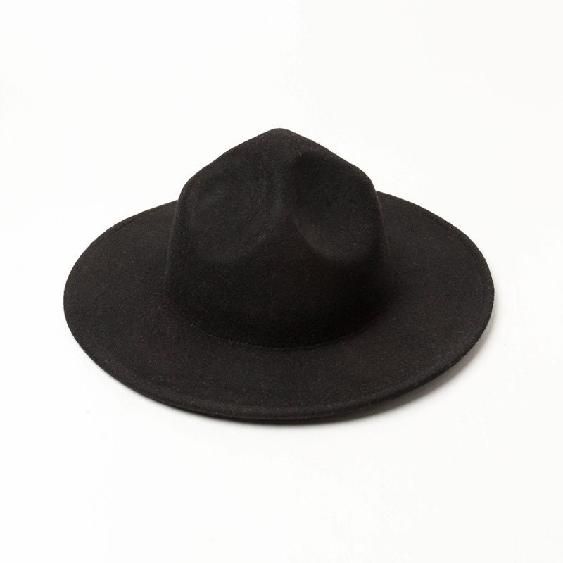 Wool Felt Hat With Concave Top and Wide Brim - Etsy