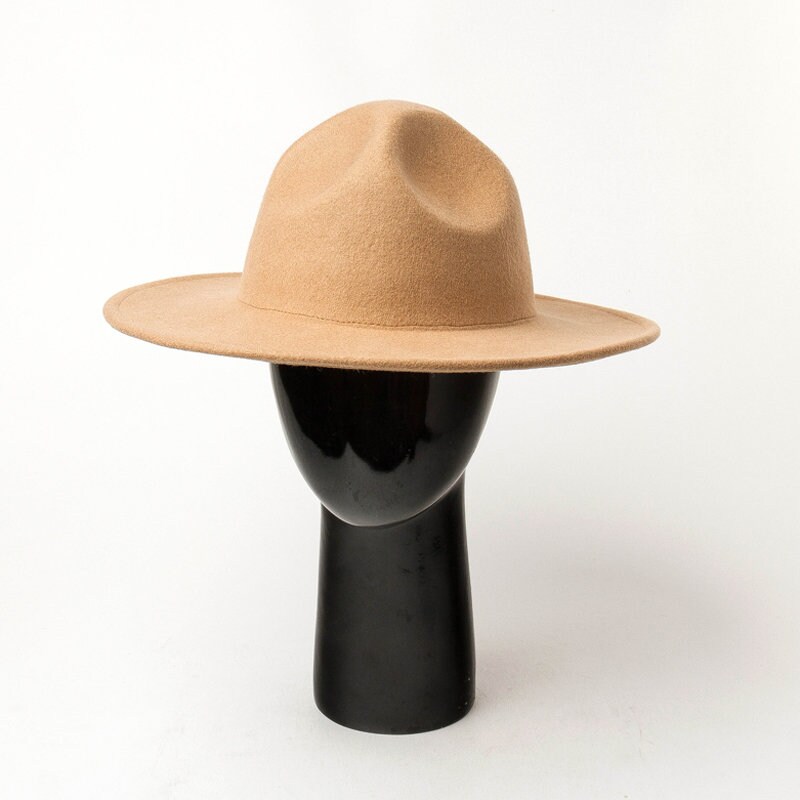 Wool Felt Hat With Concave Top and Wide Brim - Etsy