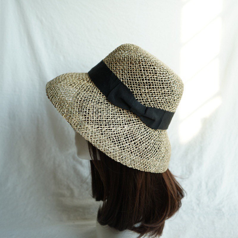 Natural seaweed Bell shaped basin hat handwoven by Lady | Etsy