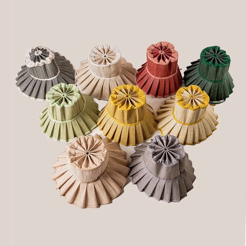 Foldable Pleated Straw Hat Outdoor Beach Tourism Sunscreen - Etsy