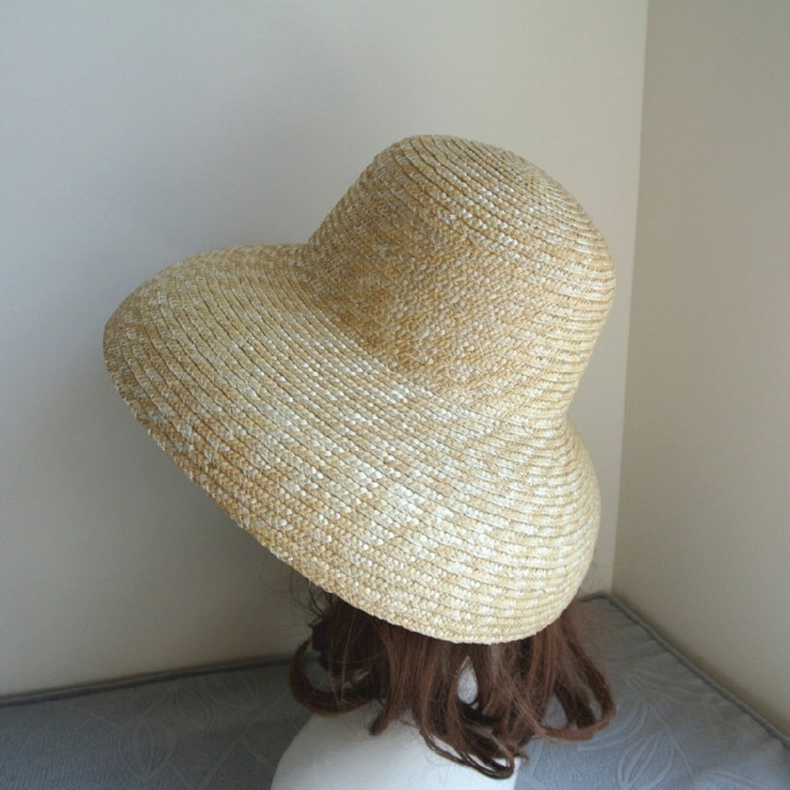 French Retro Summer Sun Hat Holiday Beach Black Big Bell - Etsy