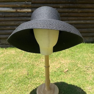French Retro Summer Sun Hat Holiday Beach Black Big Bell Hat.women's ...