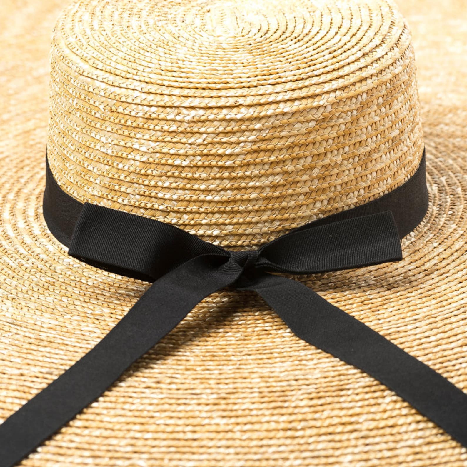 Ribbon Bow Hat With Flat Brim Straw Hat Stage Show Photography - Etsy