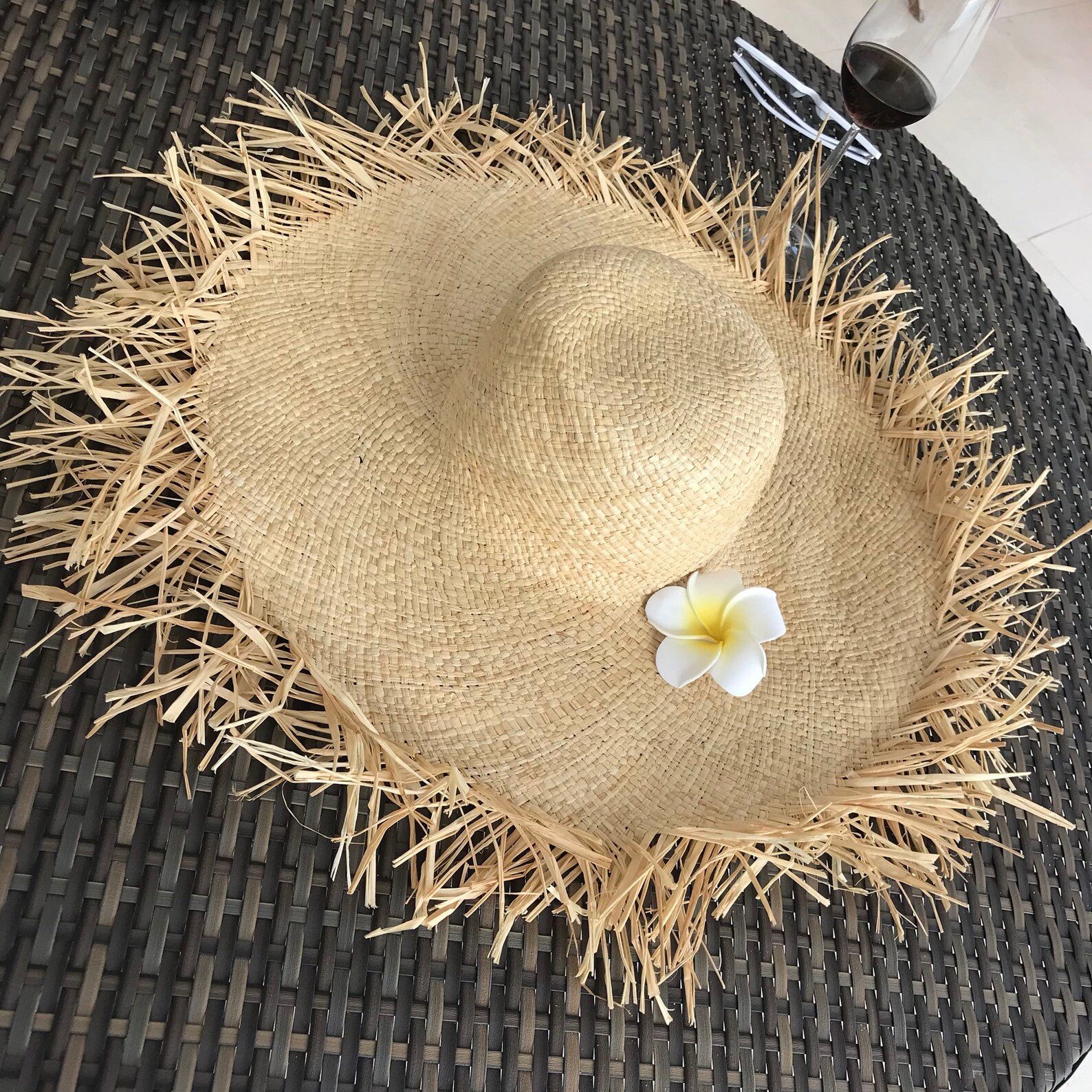 Beach Hat French Retro Summer Sun Hat Holiday Beach Black Big - Etsy