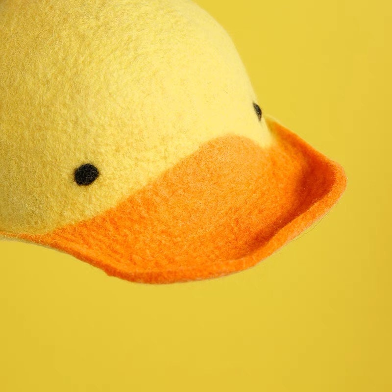 Handmade Wool Felt Cap With Duck Cap and Small Yellow Duck Cap | Etsy