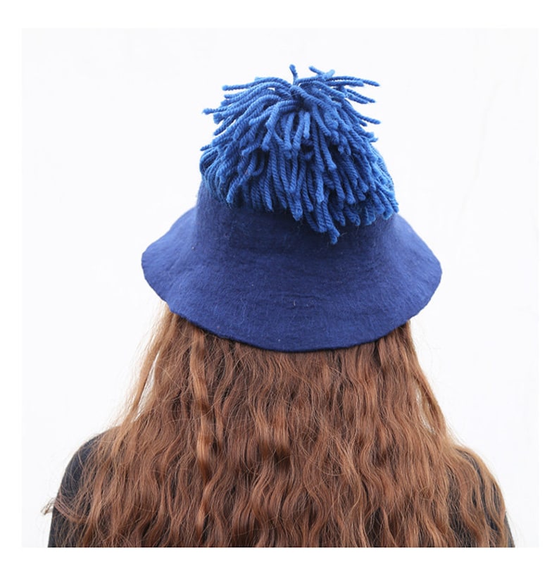 Wool Felt Wool Cap Original Design Female Cap Handmade Volcano - Etsy