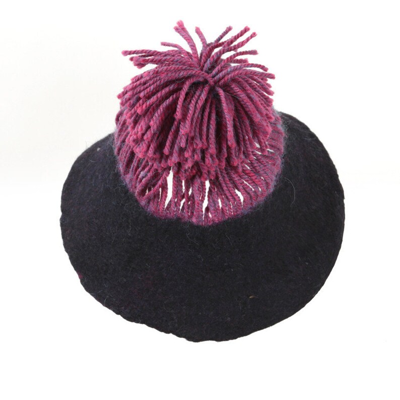 Wool Felt Wool Cap Original Design Female Cap Handmade Volcano - Etsy