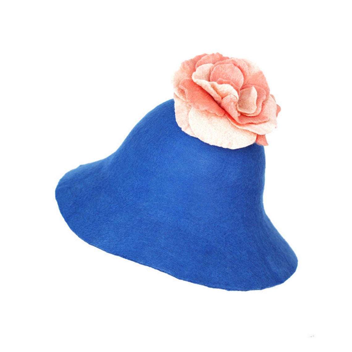 Original Handmade Fashion Wool Hat Dome Flower Elegant Top Flower Hat ...