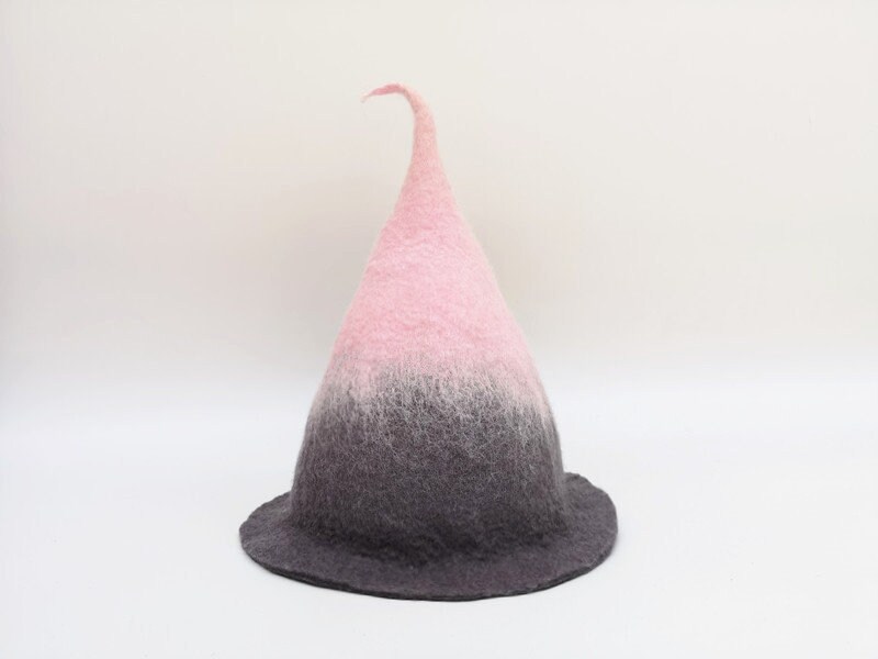 Hand-made Felted Wizard Wizard Monochrome Hat Size Can Be - Etsy Singapore