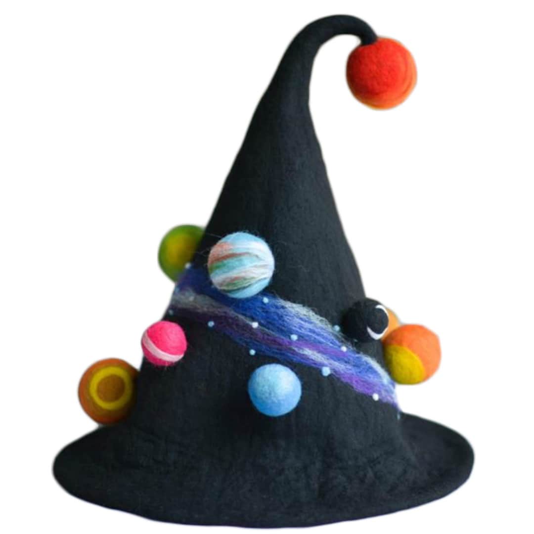 Hand-made Woollen Felt Hat Halloween Costume Hat. . Wizard Hat. Fantasy ...
