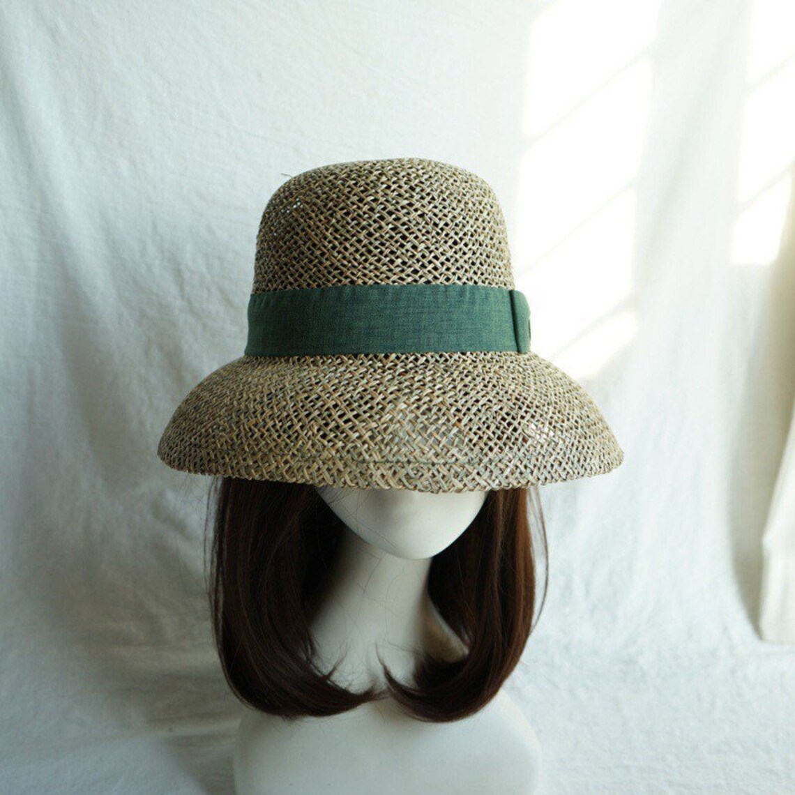 Natural Seaweed Bell Shaped Basin Hat Handwoven by Lady | Etsy