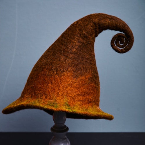 Wool Wet Felt Made Earth Wizard High Hat Halloween Gift Hat | Etsy