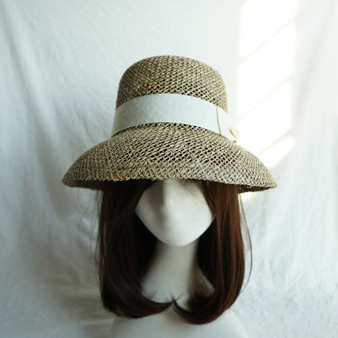 Natural Seaweed Bell Shaped Basin Hat Handwoven by Lady | Etsy