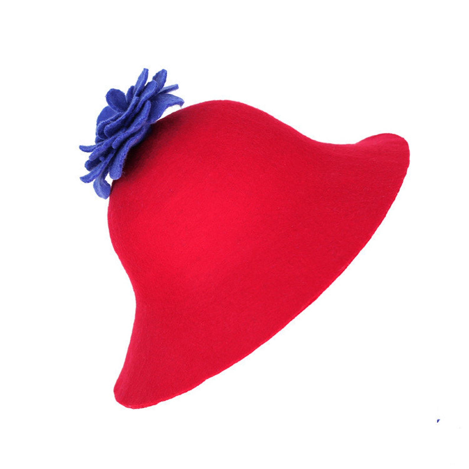 Original Handmade Fashion Wool Hat Dome Flower Elegant Top Flower Hat ...