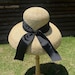French Retro Summer Sun Hat Holiday Beach Black Big Bell Hat.women's ...