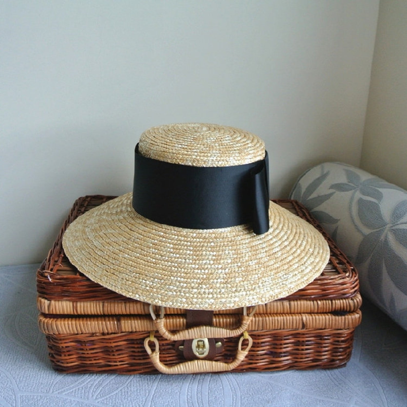 French Vintage Hepburn Elegant Woman Straw Straw Straw Hat | Etsy