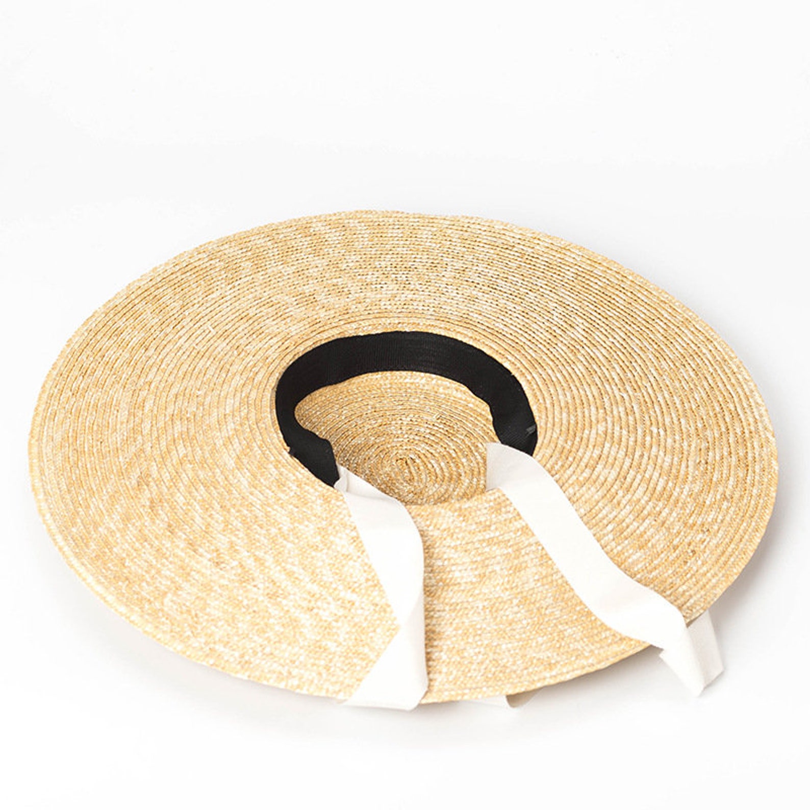 Flat-topped Large Eaves With Straw Straw Hats Fashion Stage - Etsy Ireland