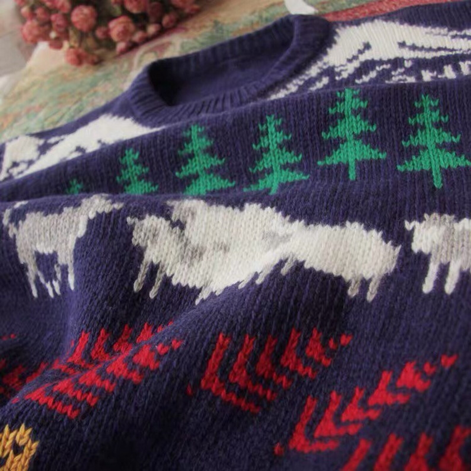 Pure Wool Three-dimensional Rural Landscape Design Round - Etsy