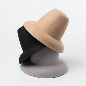 Retro Conical High Top Wool Hat Stage Show Travel Fashion Style Wool ...