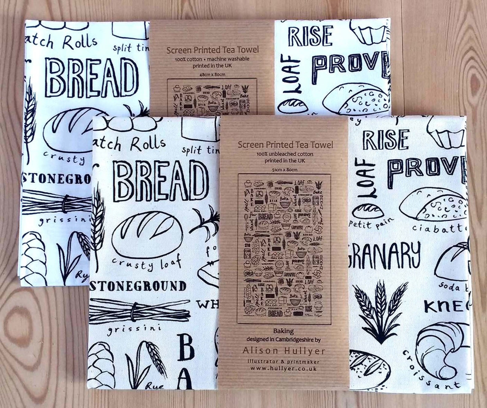 Tea Towel - Baking - Screen-printed Cotton - Etsy