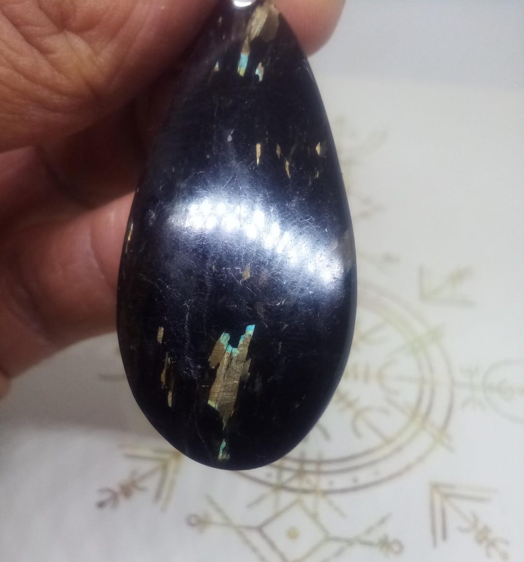 Rare Greenland Nummite Pendant With Unique Fires -- #1722- Hand-carved ...