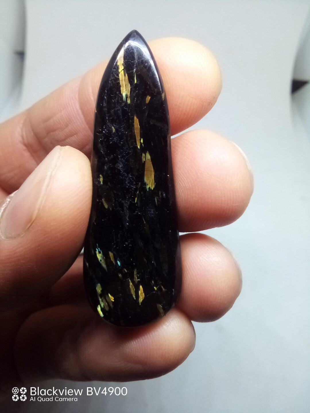 Very Rare Greenland Nuummite With Unique Fires 805 Hand Cut and ...