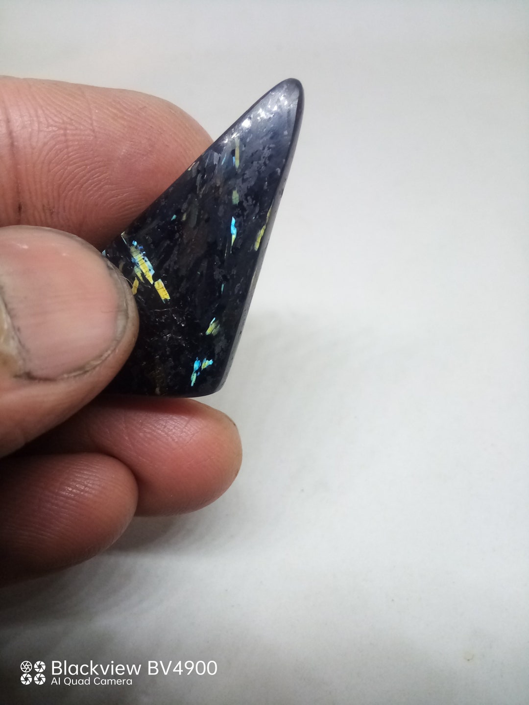 Rare Greenland Nuummite With Unique Lights 97 Cut and Polished by Hand ...