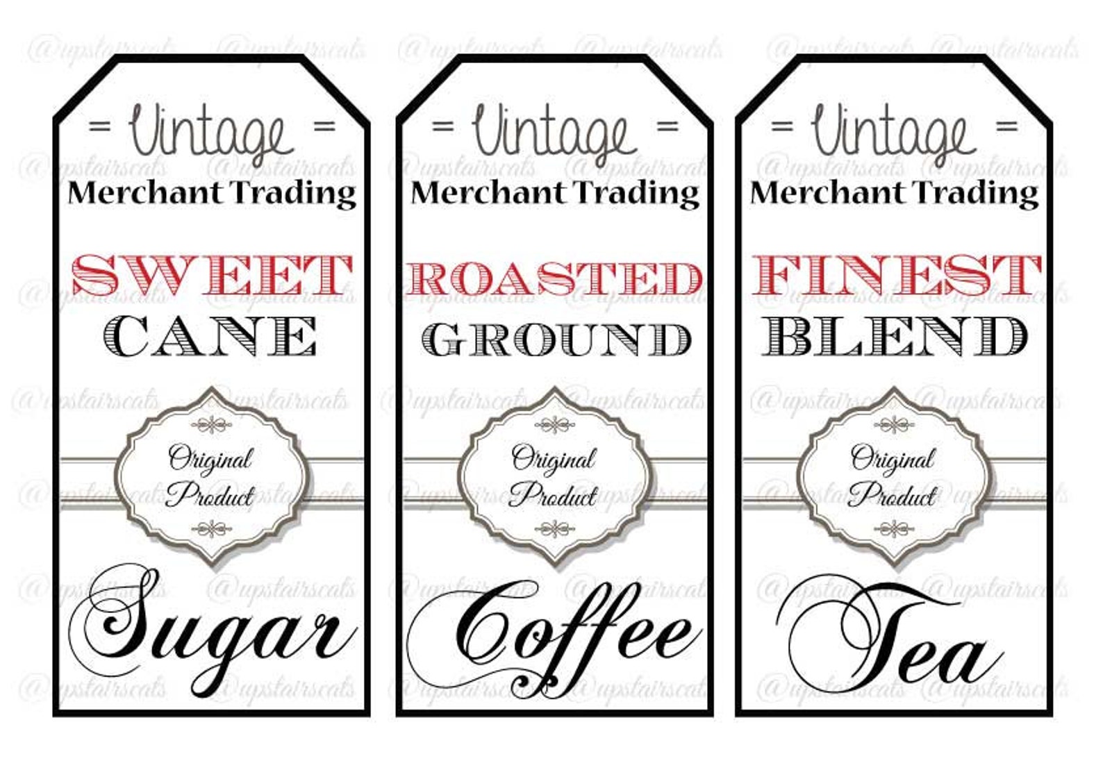Printable Kitchen Labels Digital Collection: Sugar, Coffee, Tea ...