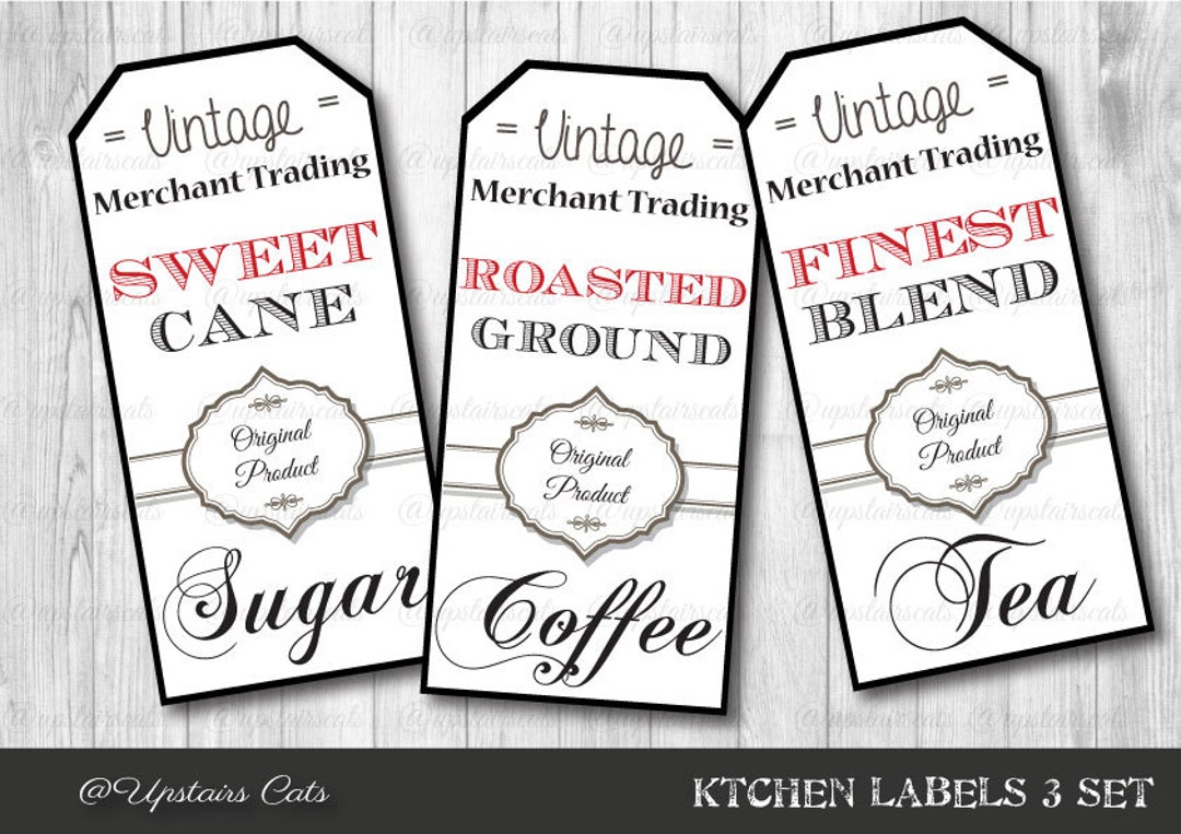 Printable Kitchen Labels Digital Collection: Sugar, Coffee, Tea ...
