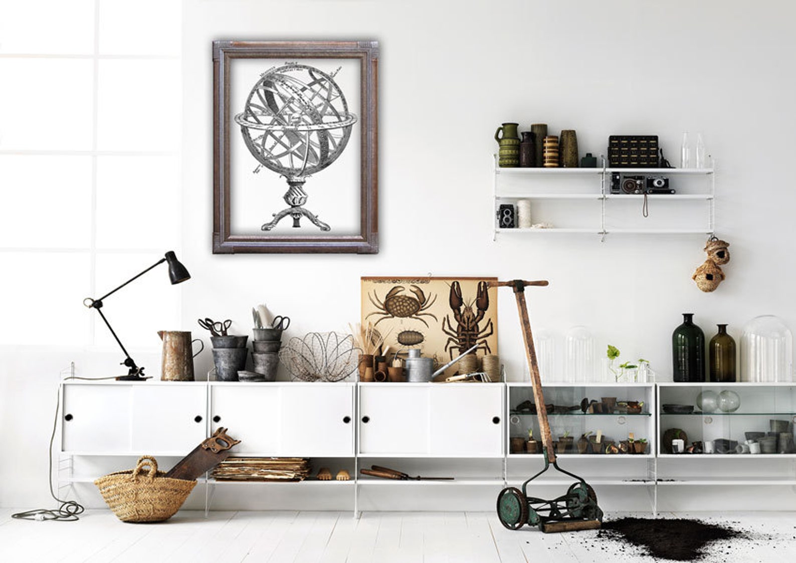 Vintage Planetarium Astrolabe Clipart - Antique Victorian Solar System ...