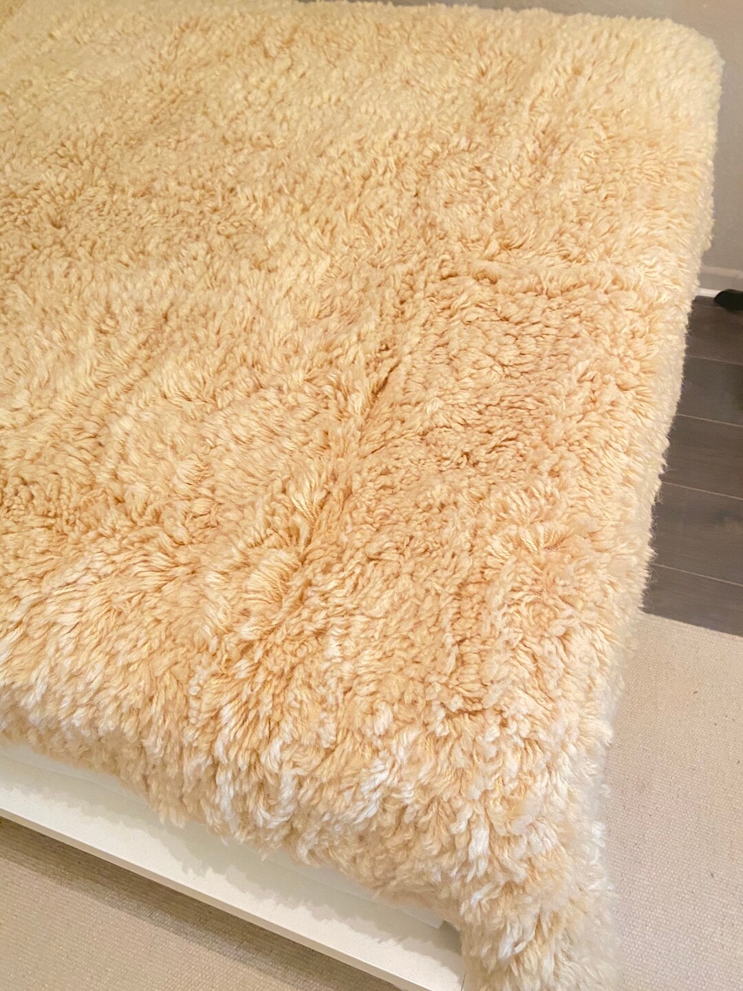 Natural Wool Blanket/bedspread/bedspread 100% Virgin Wool Deep Pile ...
