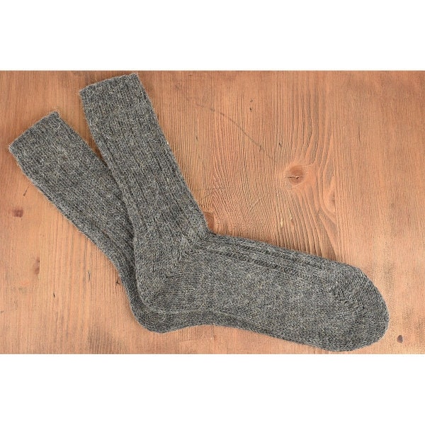 Warm Hand-knitted Wool Socks Made From Pure Sheep's Wool in Subtle ...