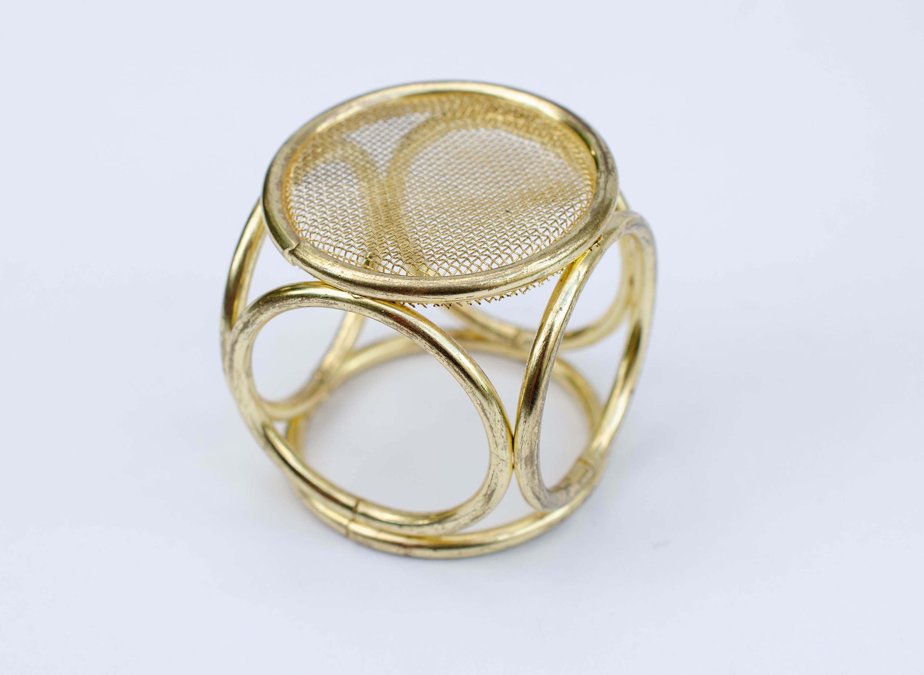 Miniature Mid Century Golden Mesh Dollhouse Furniture Set | Etsy