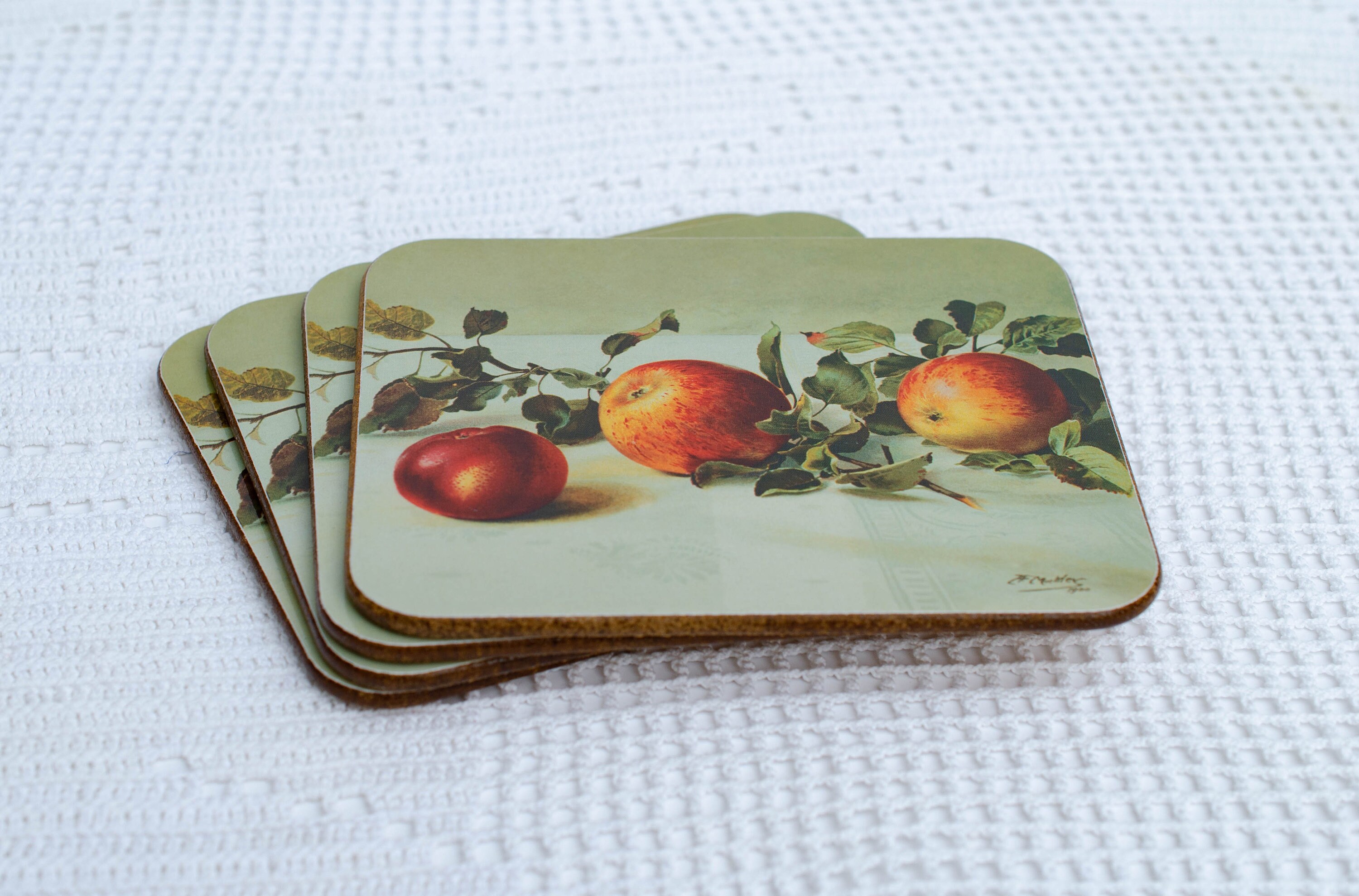 Set of Fruit Harvest Theme Cork Backed Coasters Colorful - Etsy