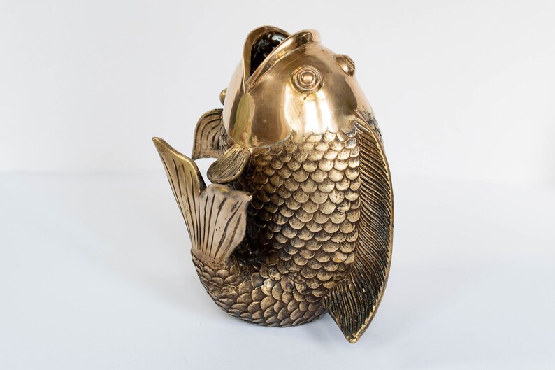 Vintage Large Solid Brass Fish Figurine Mid-century Koi Fish - Etsy