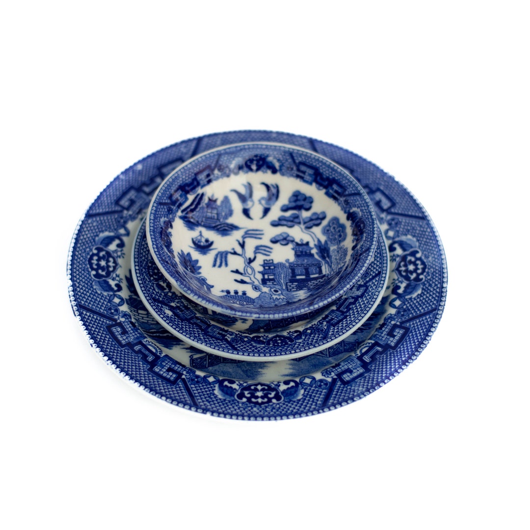 Vintage Occupied Japan Plates Blue and White Ceramic Plate Set ...