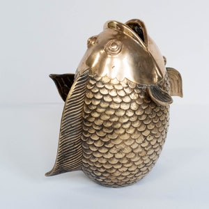 Vintage Large Solid Brass Fish Figurine, Mid-century Koi Fish Vase - Etsy
