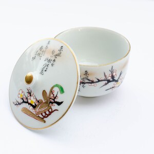 Vintage Japanese Porcelain Trinket Box, Jam Jar Fruit Lidded Sugar Bowl ...