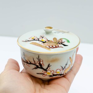 Vintage Japanese Porcelain Trinket Box, Jam Jar Fruit Lidded Sugar Bowl ...