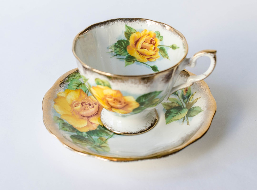 Royal Standard Tea Cup and Saucer - Yellow Roses Porcelain Fine Bone ...