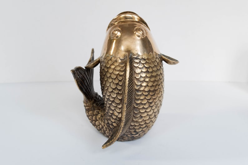 Vintage Large Solid Brass Fish Figurine Mid-century Koi Fish - Etsy