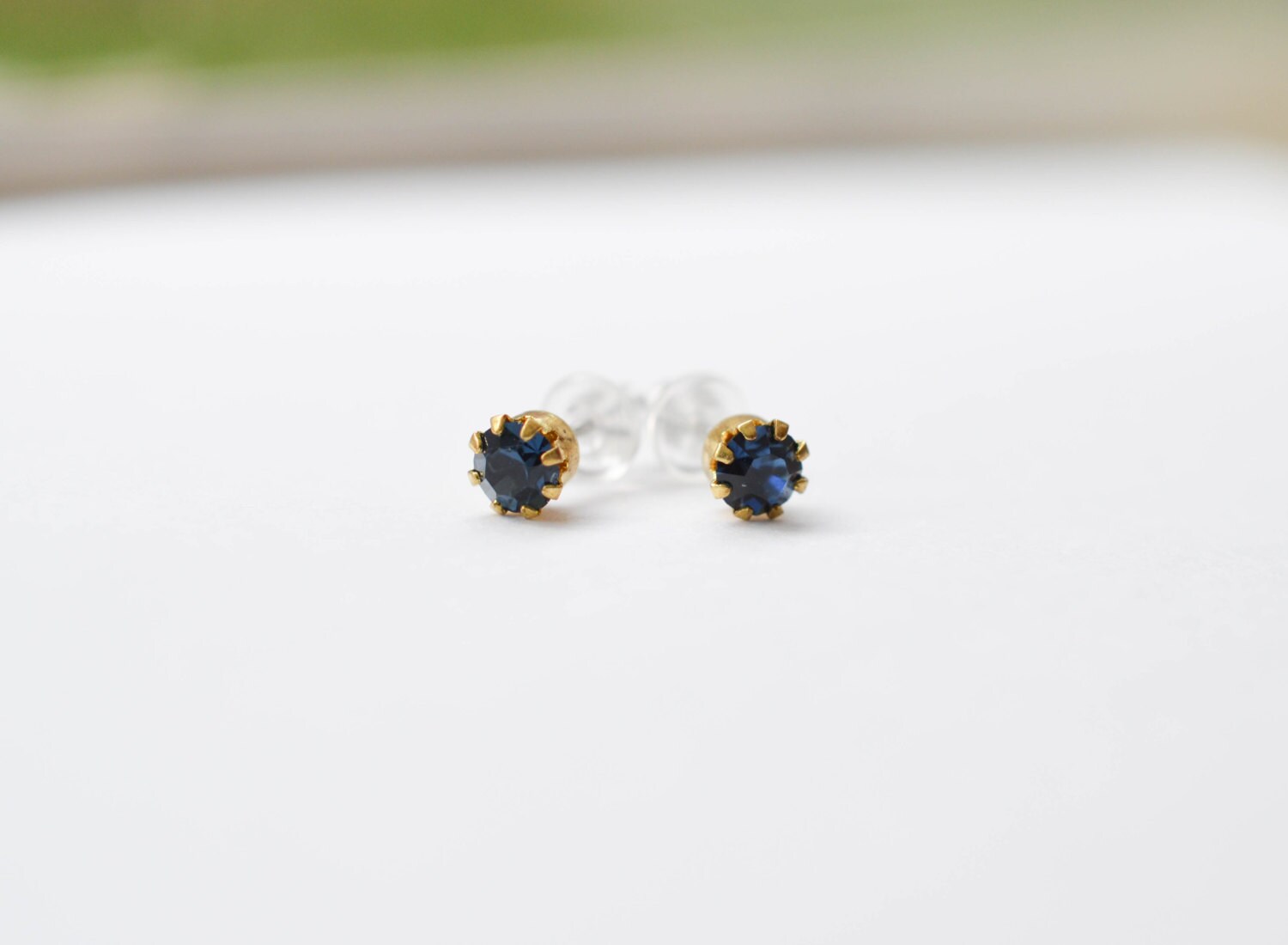 Blue Sapphires Crystal Rhinestone Post Earrings Fashion - Etsy
