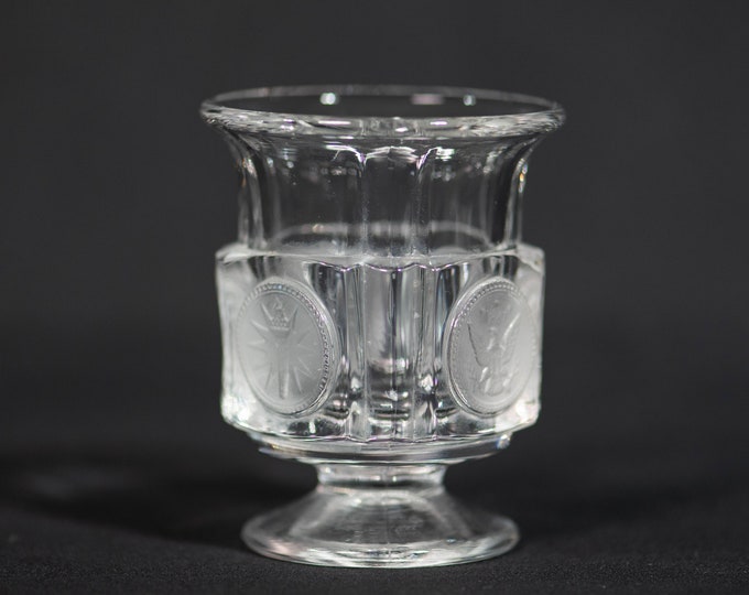 Vintage Fostoria Coin Glass Toothpick Holder Frost and Clear Small ...