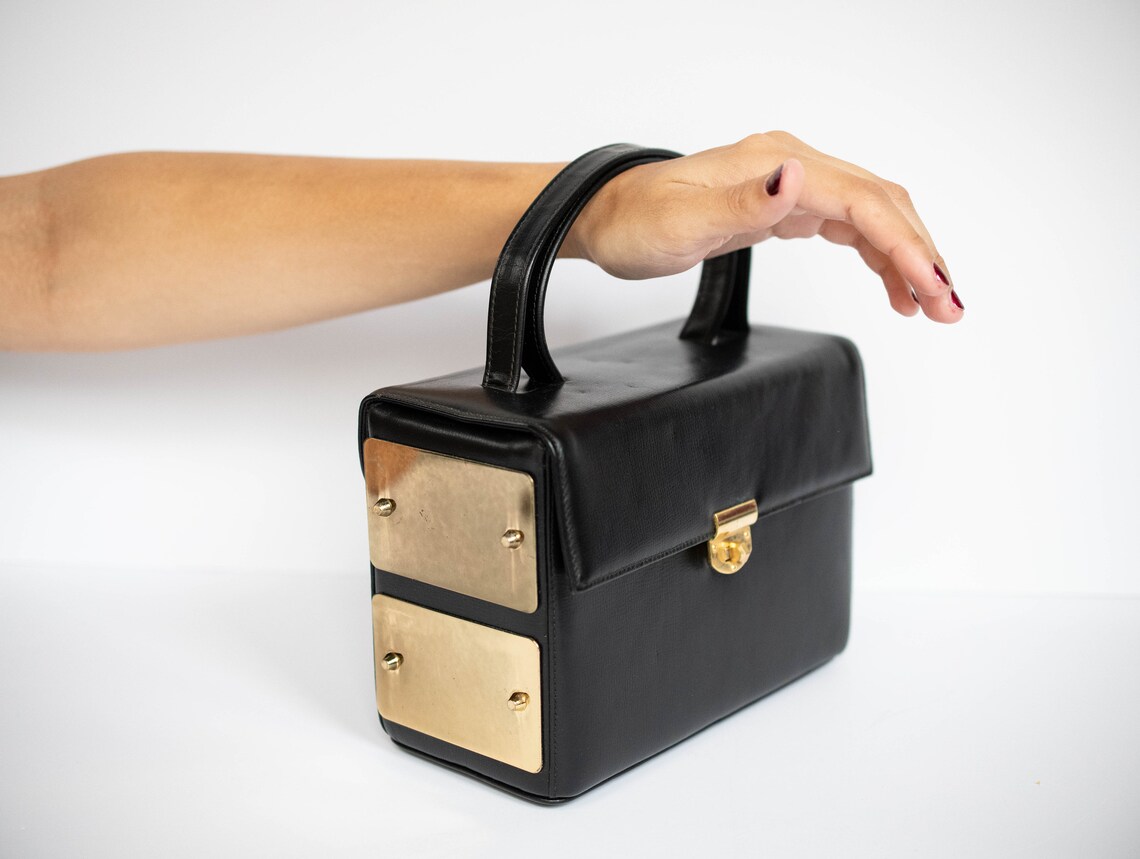Rare Art Deco Small Train Case Purse by Block Black Genuine - Etsy