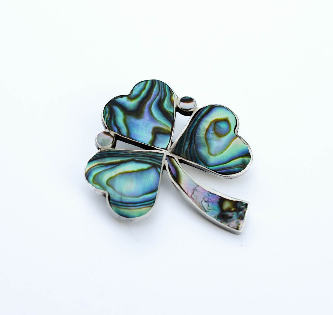 Vintage Taxco Mexico Abalone Shell Shamrock Clover Leaf - Etsy