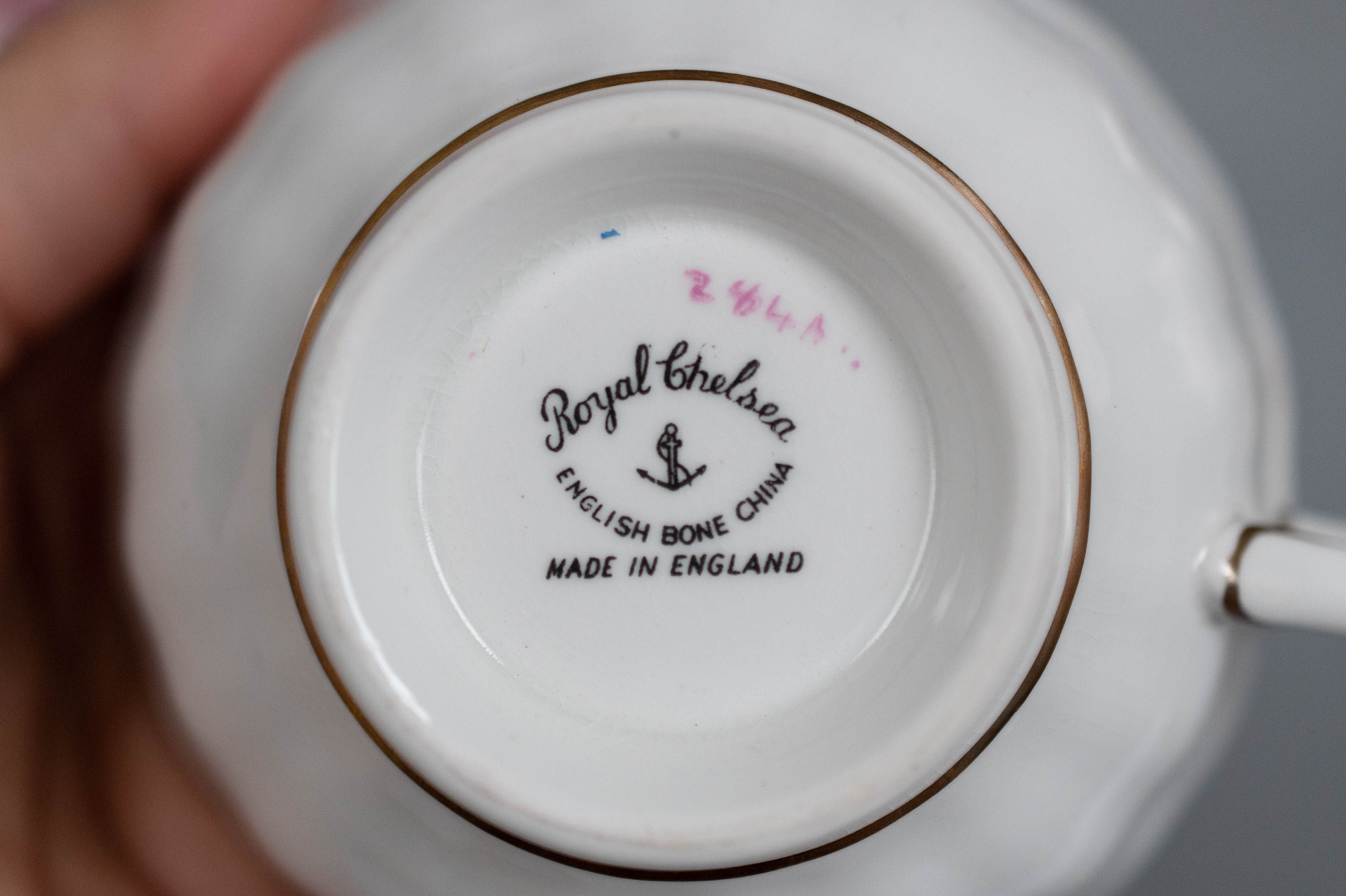 Golden Rose by ROYAL CHELSEA Fine Bone China Footed Teacup and Saucer ...