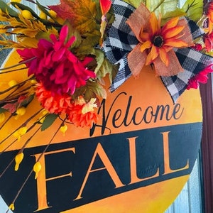 Welcome Fall Wooden Sign - Autumn, Reds, Oranges, Yellows, Handmade ...